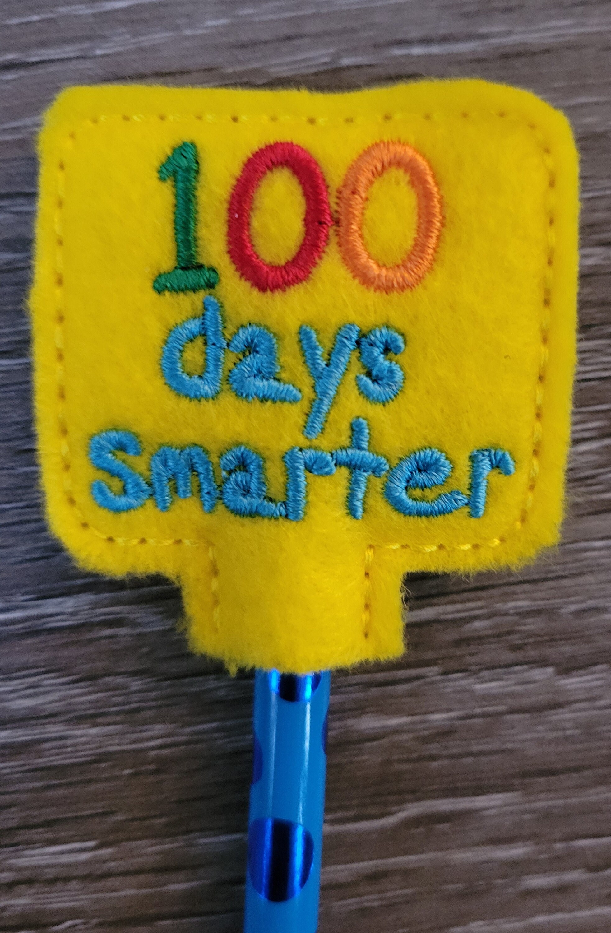 Embroidered Felt Pencil Topper: 100 Days of School Party Favor - Etsy