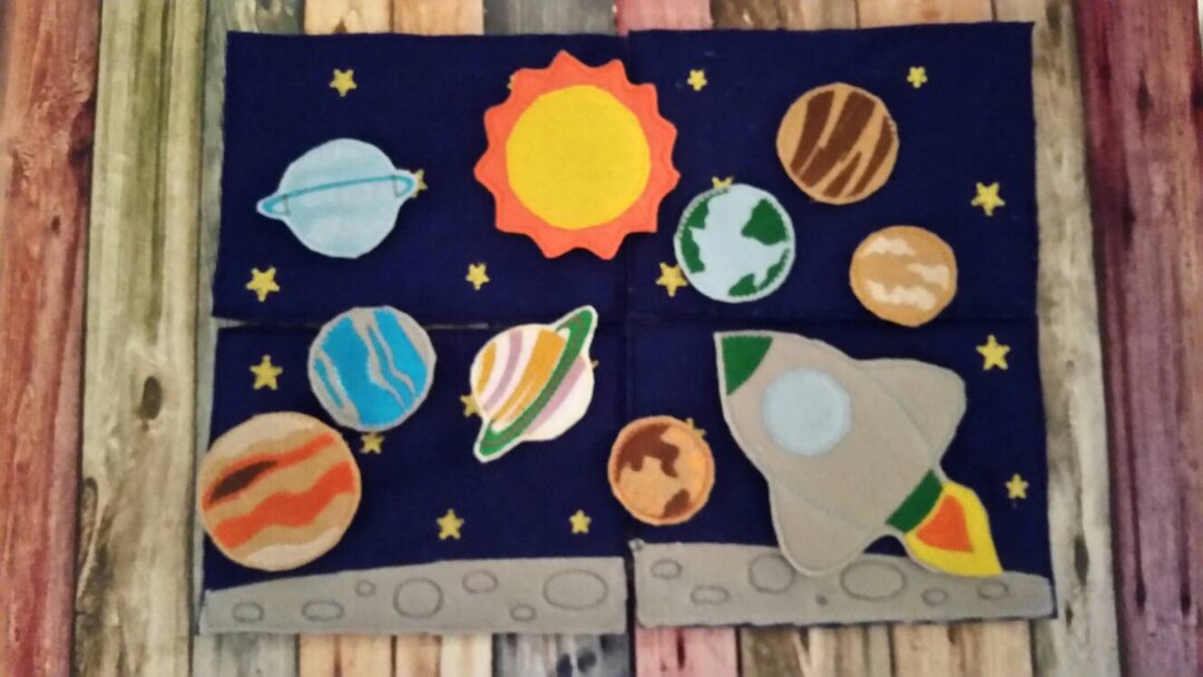Outer Space - Playset - Sun - Space Shuttle - Planets, Felt Board ...