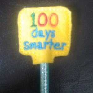 Embroidered Felt Pencil Topper: 100 Days of School Party Favor - Etsy