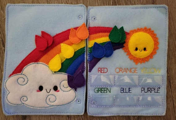 Rainbow Quiet Book Page Piqipi Interactive Quiet Book Bunny