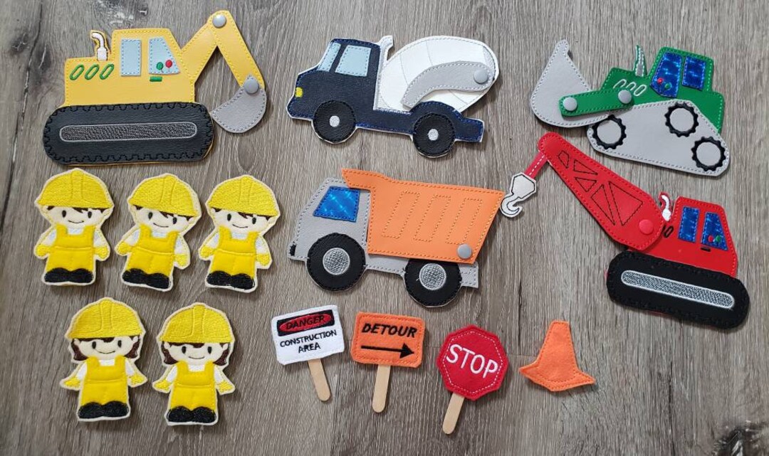 Movable Construction Vehicle Play Set Construction Worker - Etsy