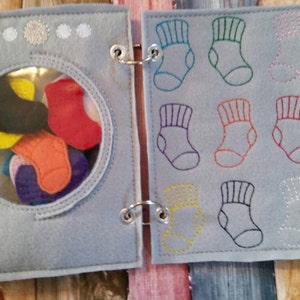 Color Matching Quiet Book Page Color Sock Match Laundry Color Sorting ...