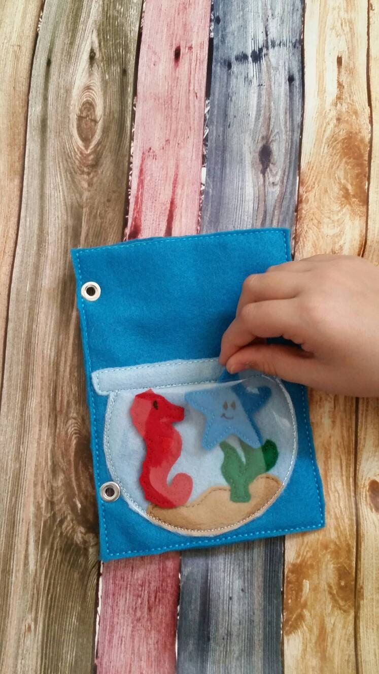 Felt Fish Bowl Quiet Book Page: Toddler Busy Book - Etsy