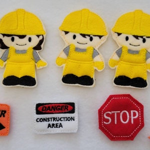 Movable Construction Vehicle Play Set - Construction Worker Finger ...