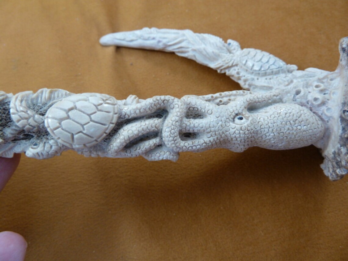 Sea Turtles Octopus of Shed ANTLER Figurine Bali Detailed | Etsy