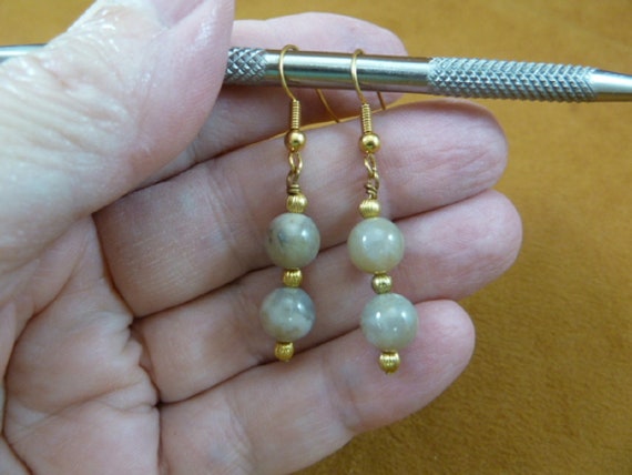 8 Mm Real DINOSAUR POOP Two Bead Gold Wire Dangle Beaded | Etsy