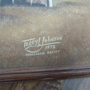Set of 2 Original Vintage Log Cabin Oil Paintings Signed 1978 by Terry ...