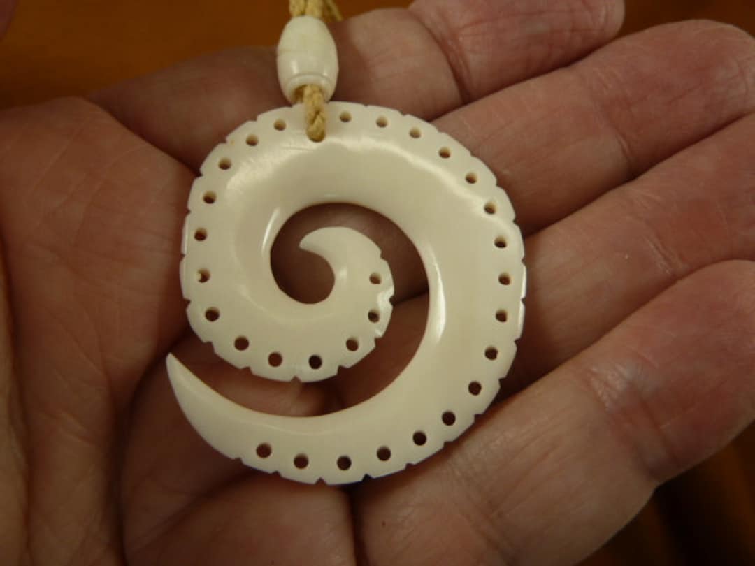 MAORI Style Circle of Life Lacy Lace Trim Edge Fish Hook Aceh Bovine ...