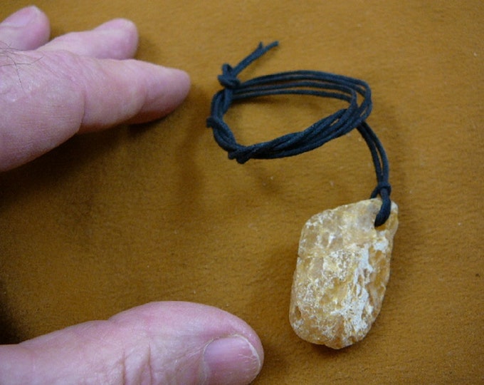 8 G Rare Kauri Tree Gum Copal Amber Nugget Pendant on 26 Black Cording ...