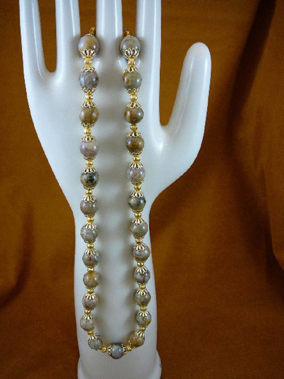 12 Mm Real DINOSAUR POOP Beaded 21" Long Necklace Utah Dino Coprolite ...