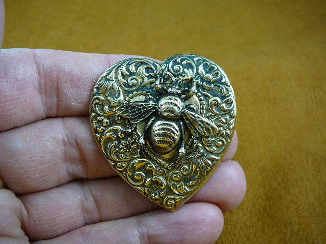 Bee Bumble Bees Insect Bug Heart Lover Love Pin Pendant Victorian Repro ...