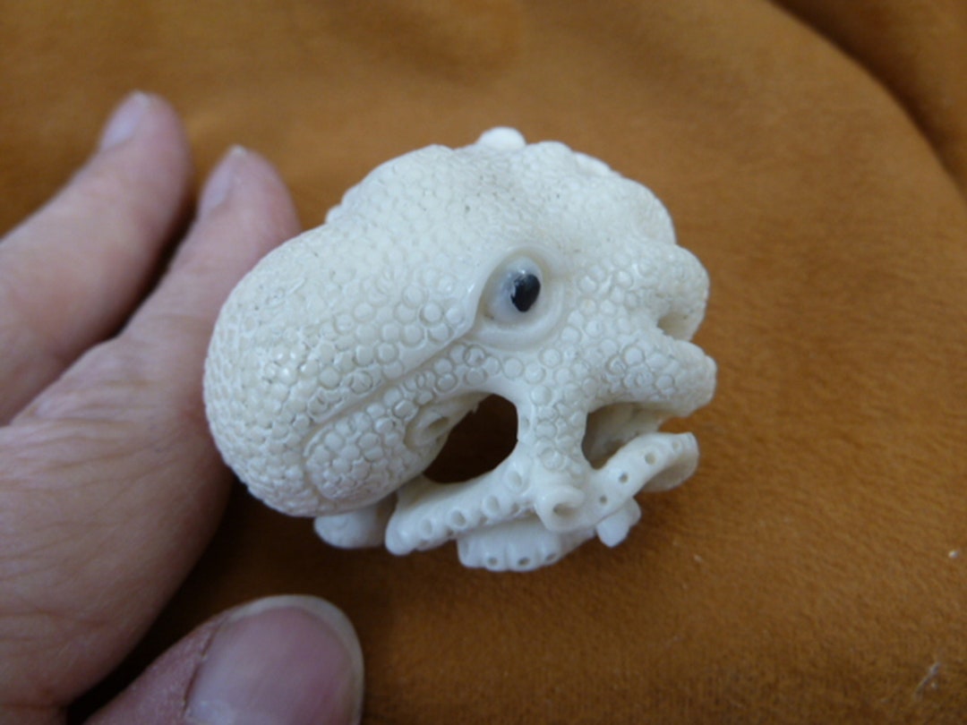 White Octopus of Shed ANTLER Figurine Bali Detailed Carving of Shed ...