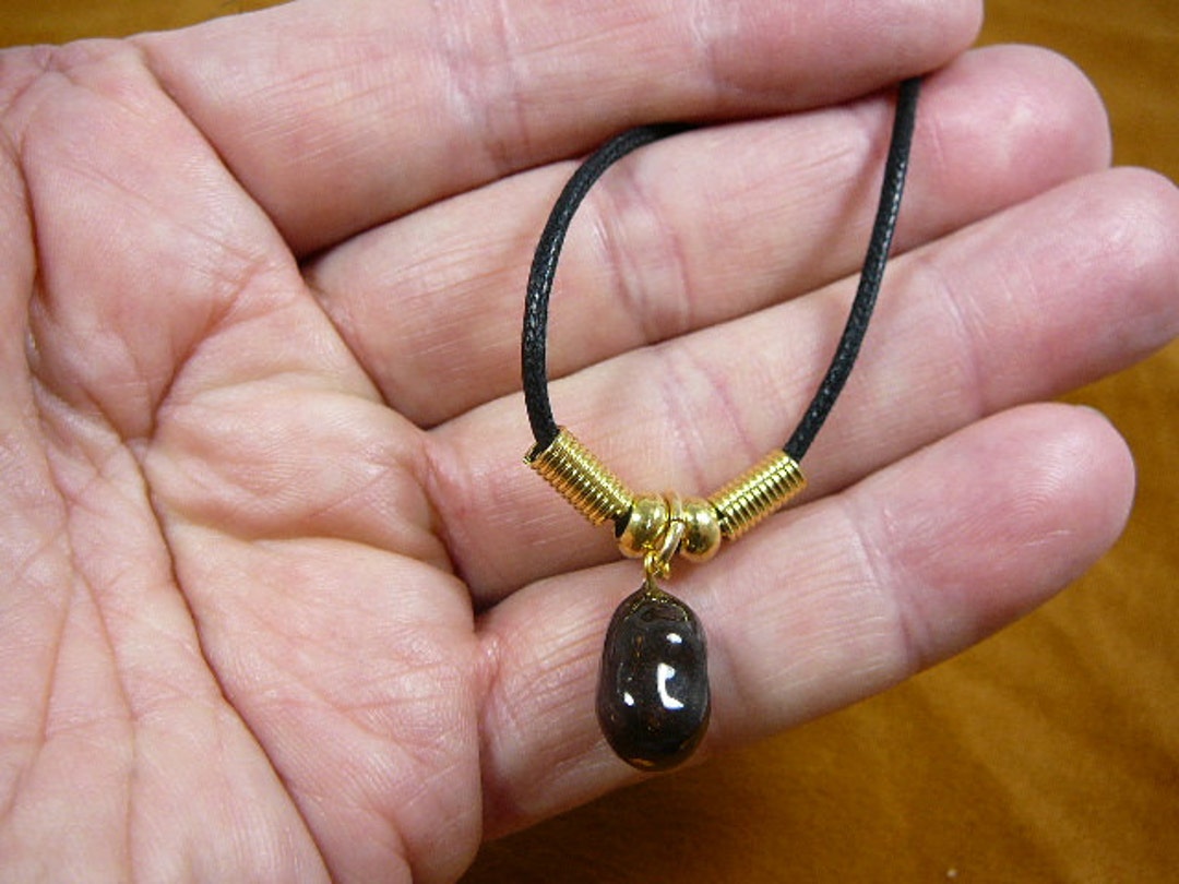 Real DEER POOP Doo Doo Nugget Gold Necklace Black Cord, Pendant Jewelry ...