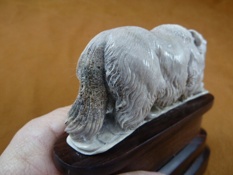 Albino Tibetan Yak Of Shed Antler Figurine On Wood Base Bali Etsy