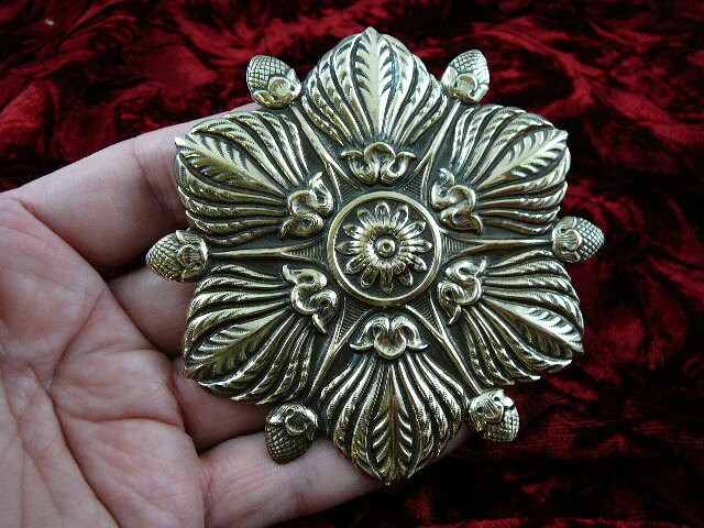 Large Round Shaped Flower Floral Textured Scrolled Design - Etsy