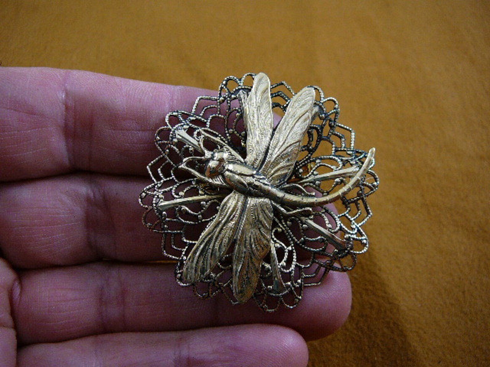 Dragonfly Insect Pond Bug Lover Filigree Victorian BRASS Pin - Etsy