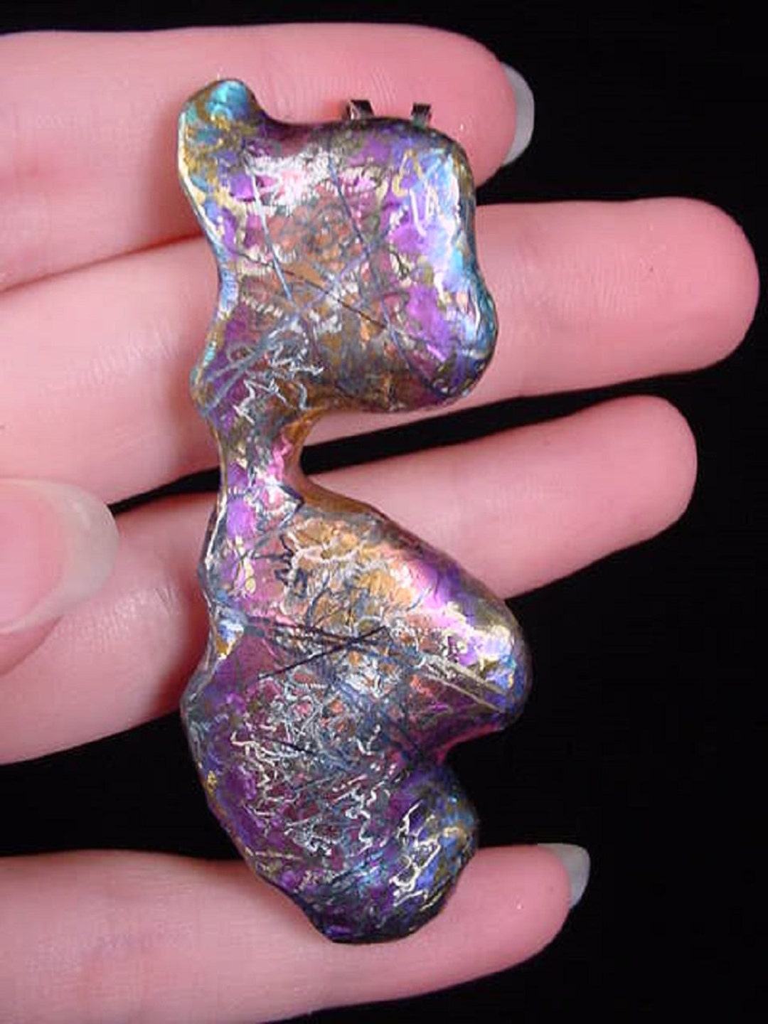 Weird Rare Titanium Polymorph Pink Orange Blue Rainbow PENDANT Jewelry ...