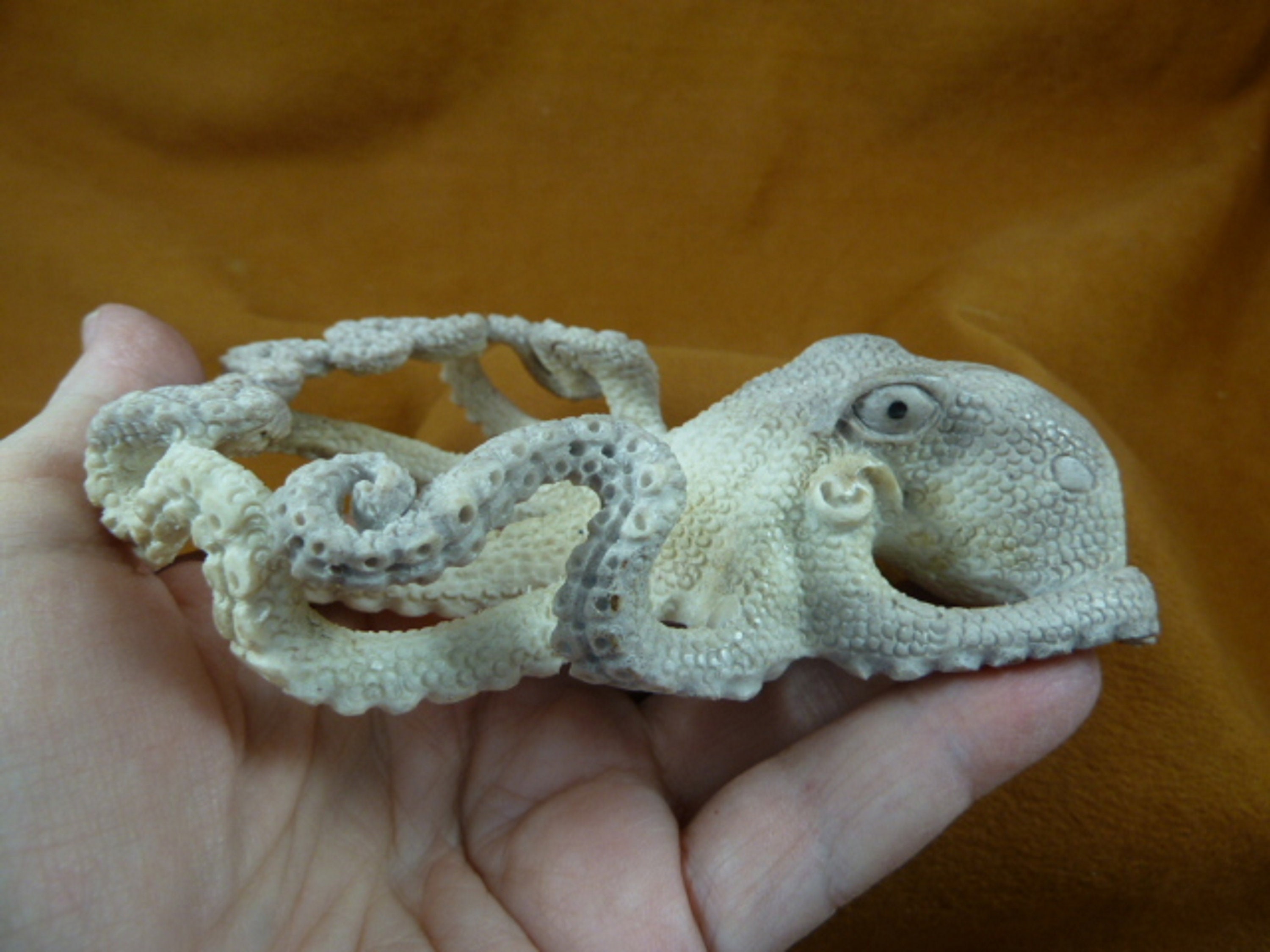 Large White Octopus of Shed ANTLER Figurine Bali Detailed Carving of ...