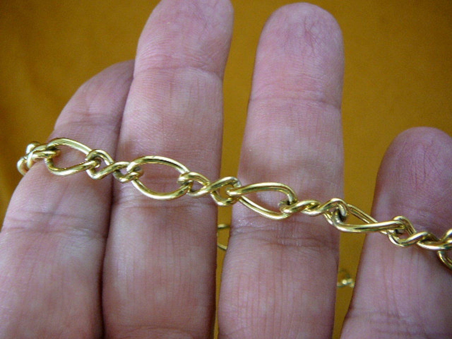 Bulk 35 (thirty-five) Feet Gold Color Brass Chain Footage Wholesale ...