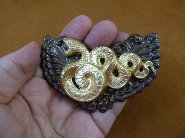 Snake Coiled Striking Snakes Reptile Lover Victorian Repro Brass Pin ...