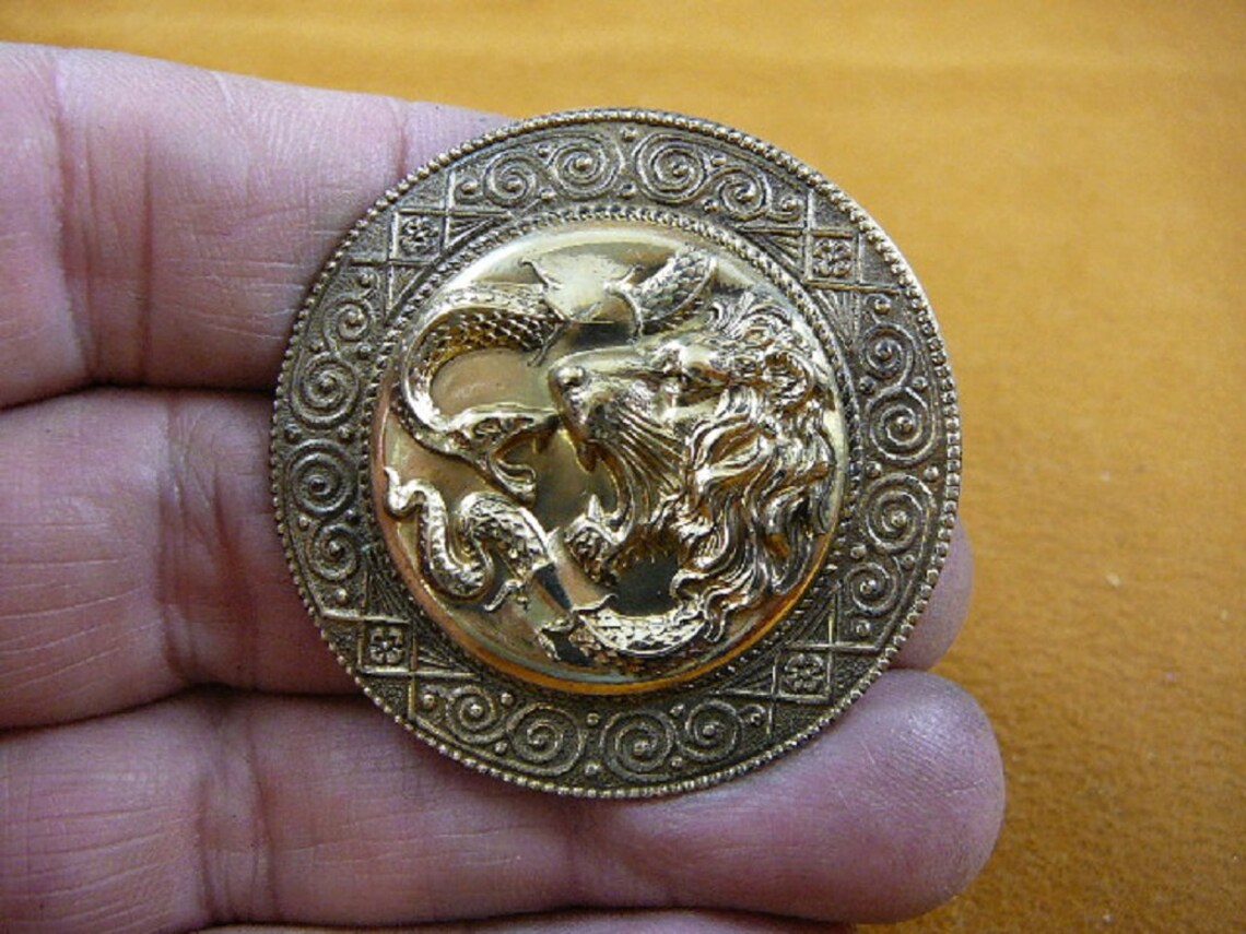 Lion Wild Big Cat Fighting Vs a Snake Serpent on Scrolled | Etsy