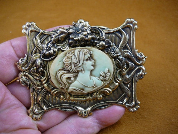 Lady with headband and hair up in pony wearing necklace ivory | Etsy