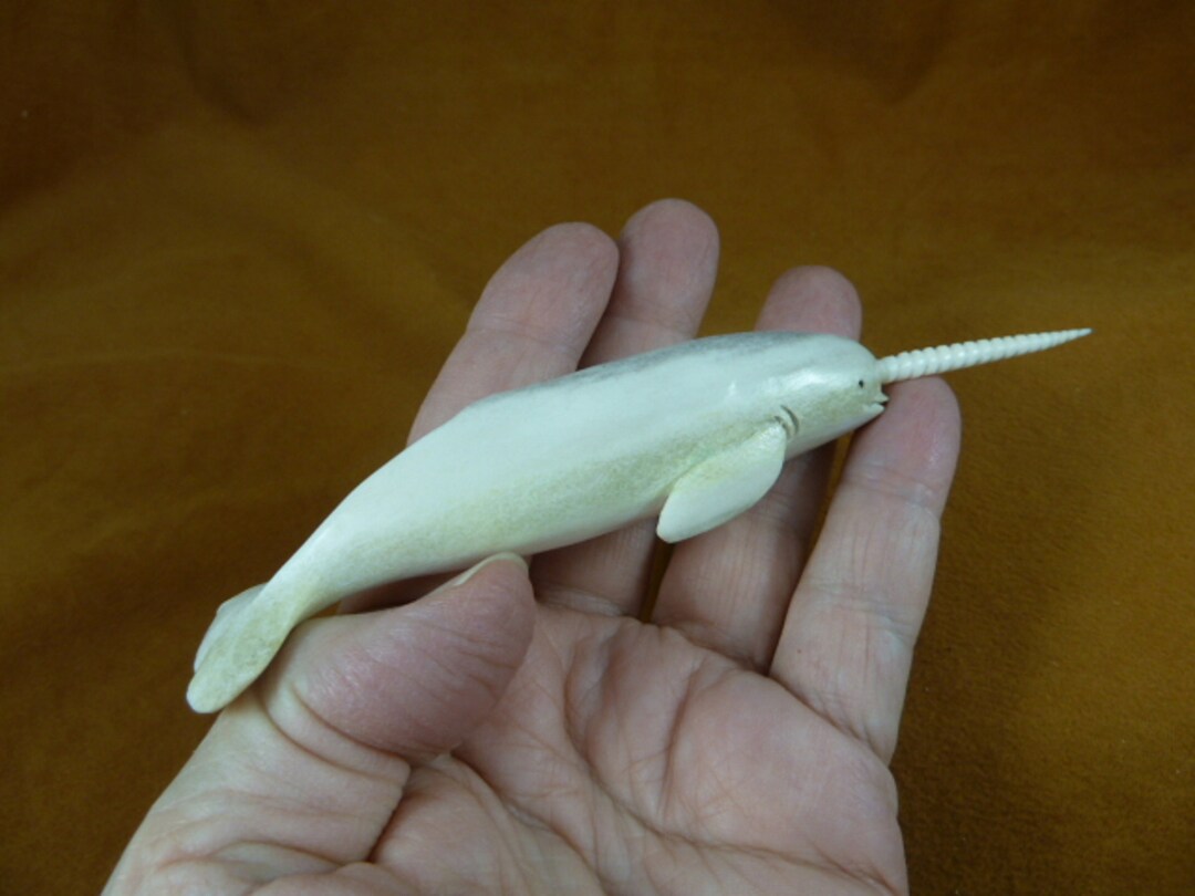 Little Narwhal Whale of Shed Moose ANTLER Figurine Bali Detailed ...