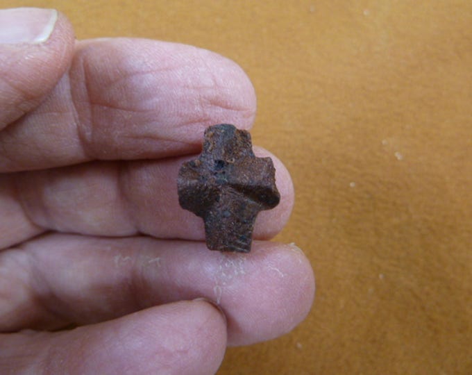 5/8" Fairy Stone Cross Staurolite Crystal Oiled Christian Religious DIY ...