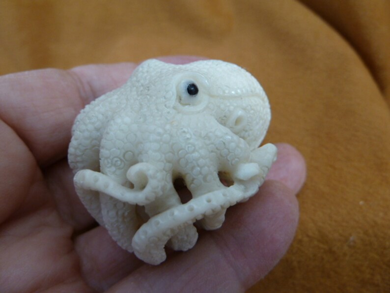 White Octopus of Shed ANTLER Figurine Bali Detailed Carving of Shed ...