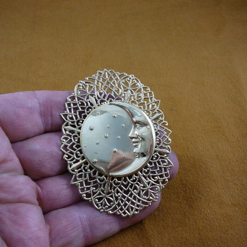 Moon and Star Pin - Etsy