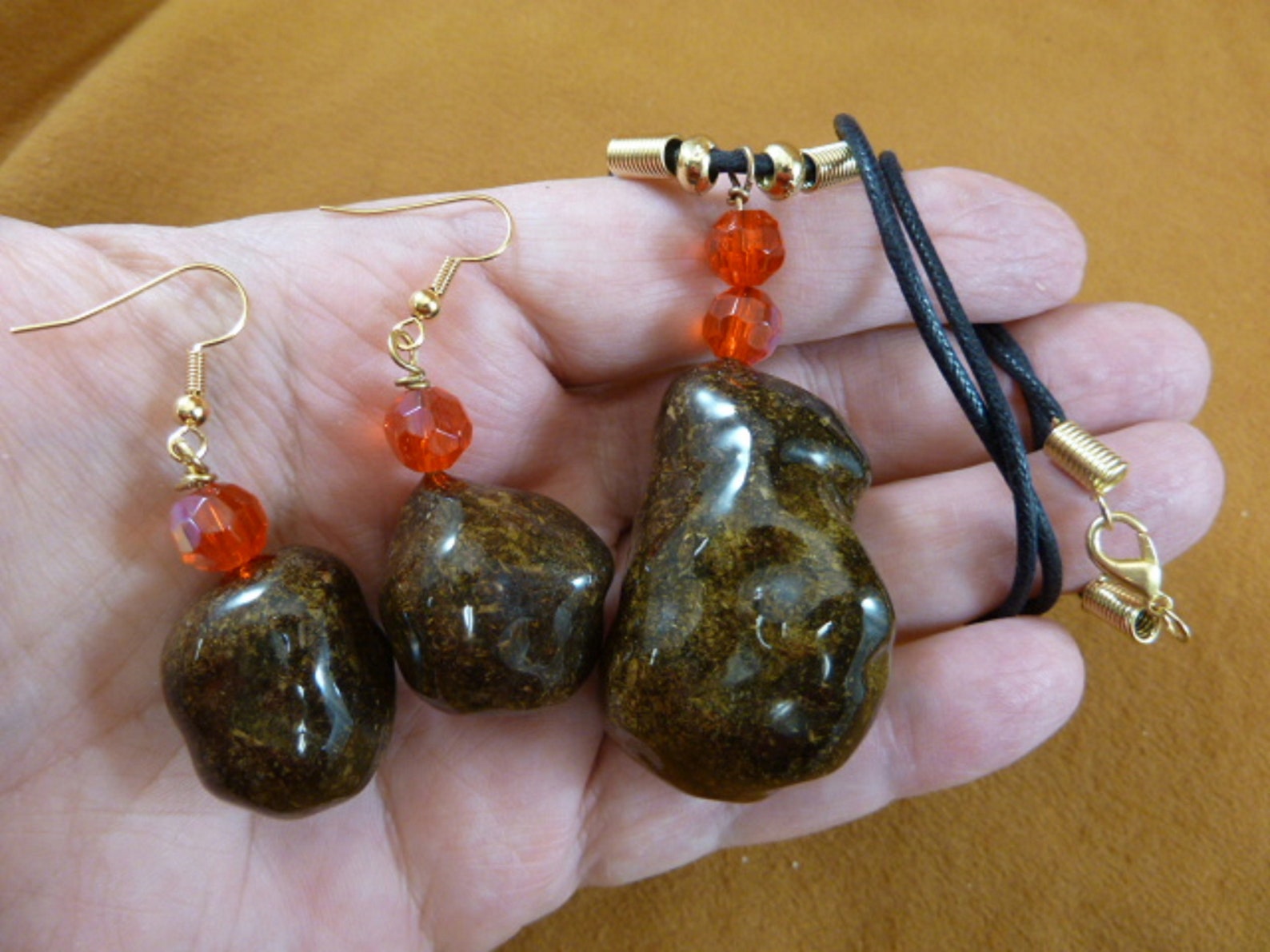 Real MOOSE POOP 1 Doo Doo Nugget With Iridescent Faceted Red Glass Bead ...
