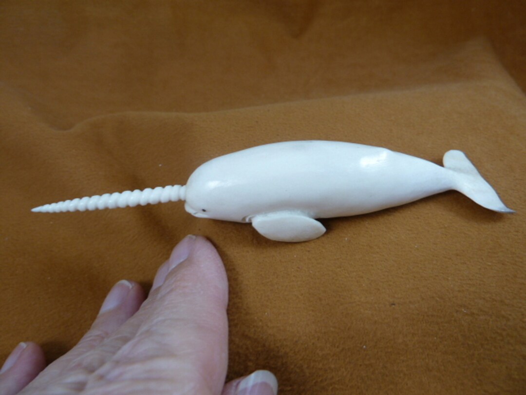 Little Narwhal Whale of Shed Moose ANTLER Figurine Bali Detailed ...