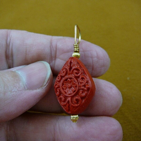 Cinnabar Pendant - Etsy