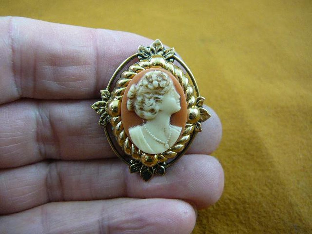Lady Woman With Unturned Face With Flowers in Her Hair Orange + Off ...
