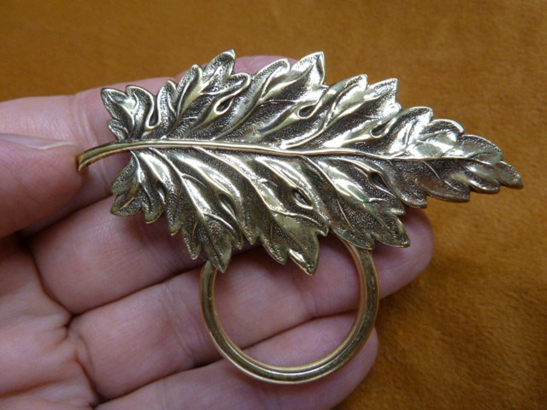Fern Forest Plant Leaf Repro Victorian Brass Eyeglass Pin Pendant ID ...