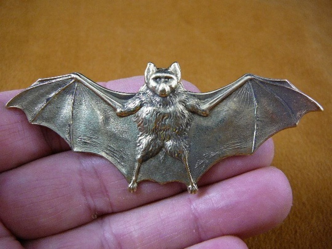 Bat Love Flying Wings Winged Lucky Night Bats Victorian Repro Brass Pin ...
