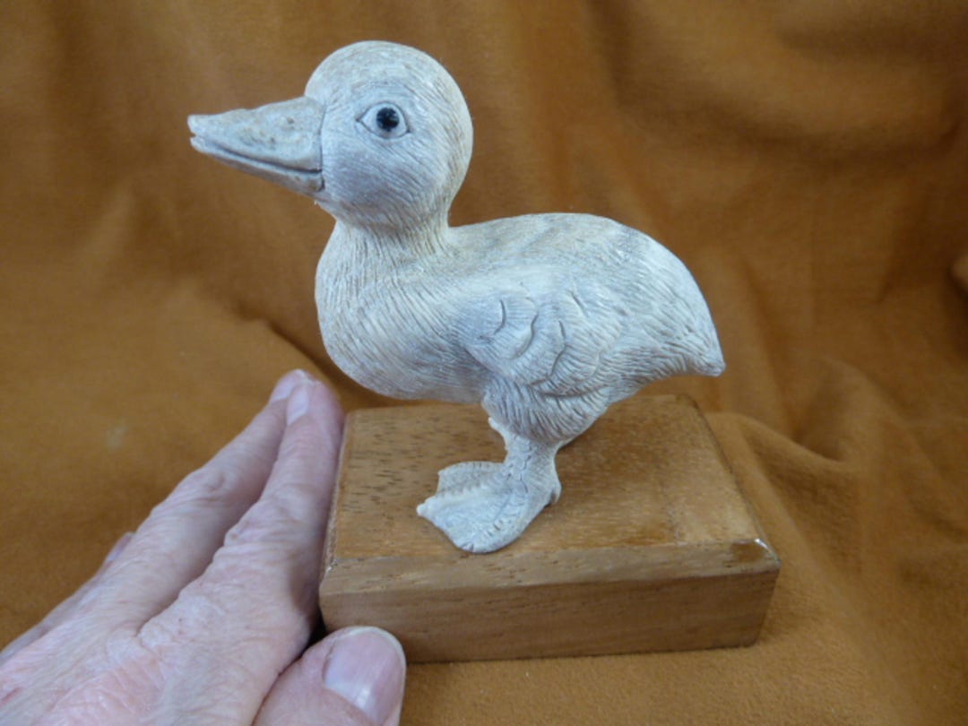 Little Duck Duckling Craved of Shed Moose ANTLER Figurine Bali Detailed ...