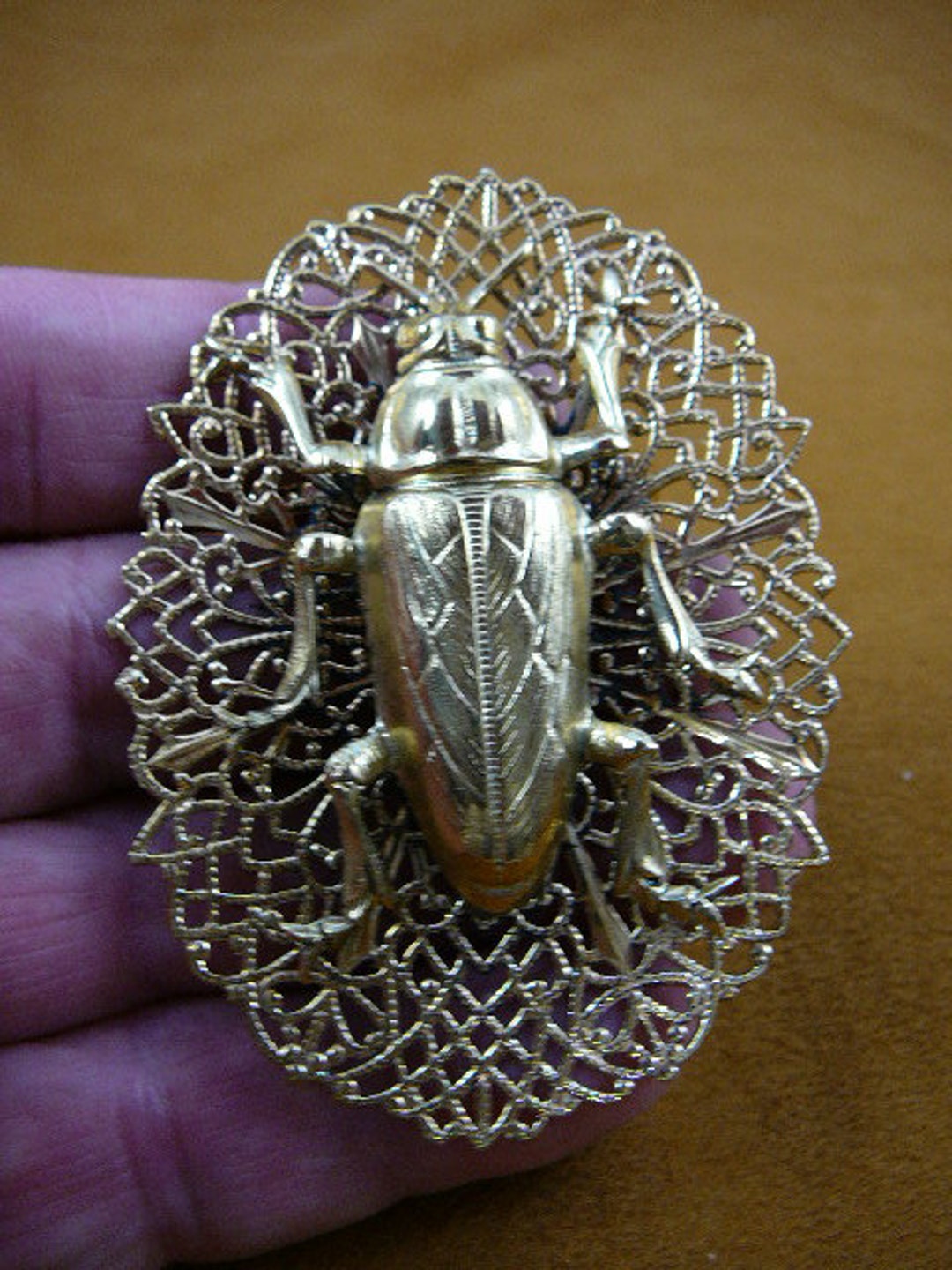Cockroach Roach Bug Bugs Lover Love Gross Insect Filigree Fun Brass Pin ...