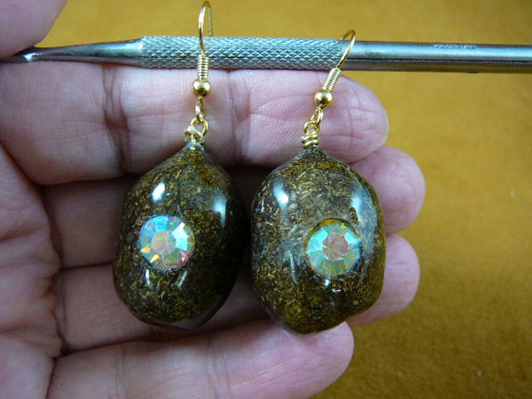 Real Moose POOP Doo Doo Turd Bling Aurora Borealis Rhinestone Gold Tone ...