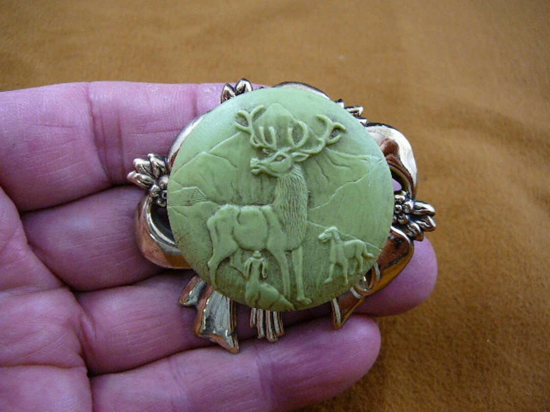 Elk Buck Deer With Hunting Dog Dogs in Wild Mountain on the Hunt Lime ...