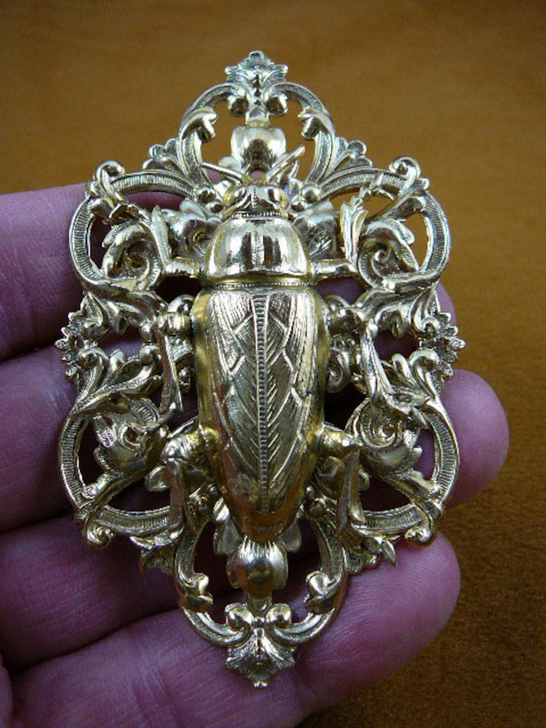 Cockroach Roach Palmetto Bug Filigree Victorian Repro Brass - Etsy