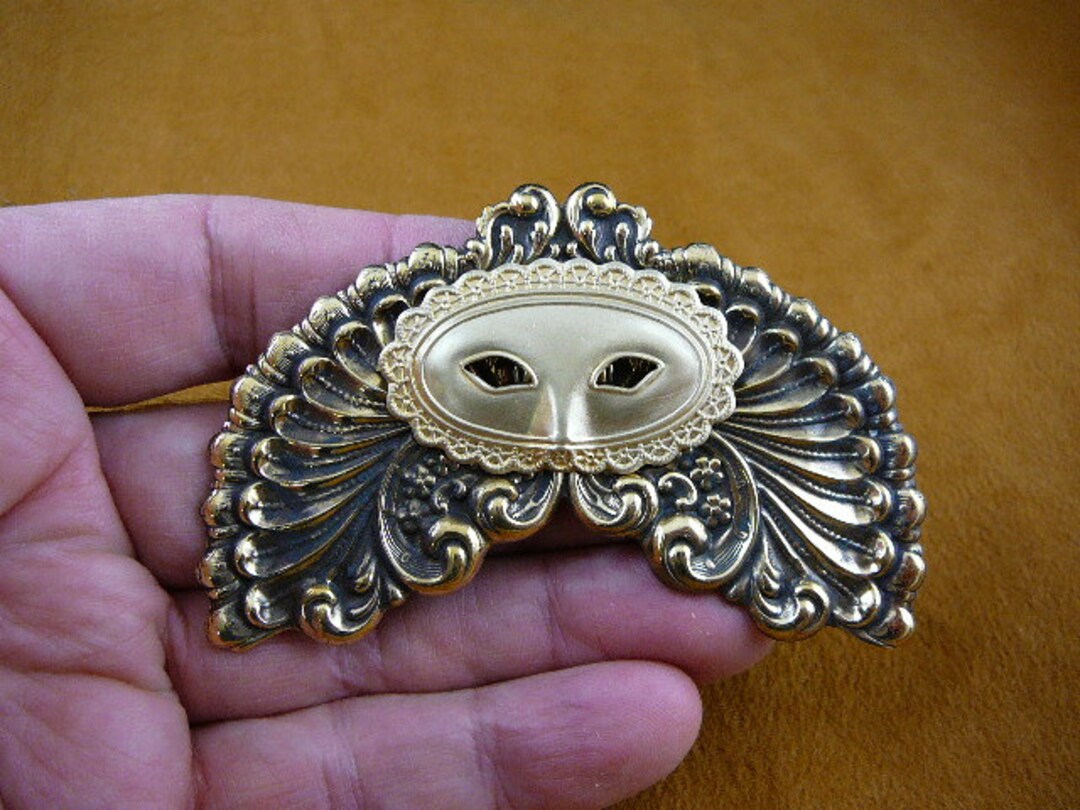 Mardi Gras Face Theater Play Eye Costume Mask Scrolled Feather Design ...