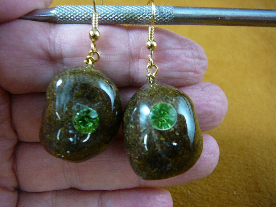 Real Moose POOP Doo Doo Turd Bling Lime Green Rhinestone Gold Tone Wire ...