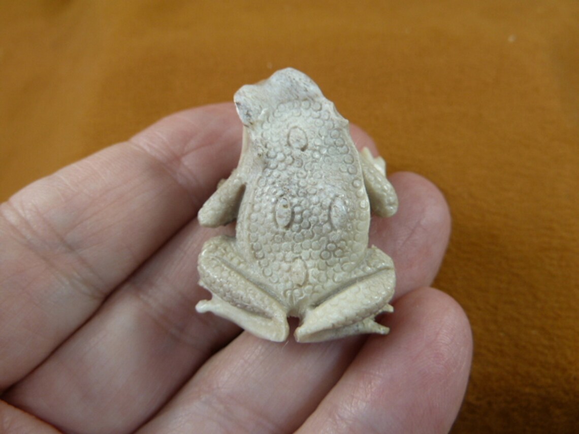 Little Frog of shed ANTLER figurine Bali detailed carving of | Etsy