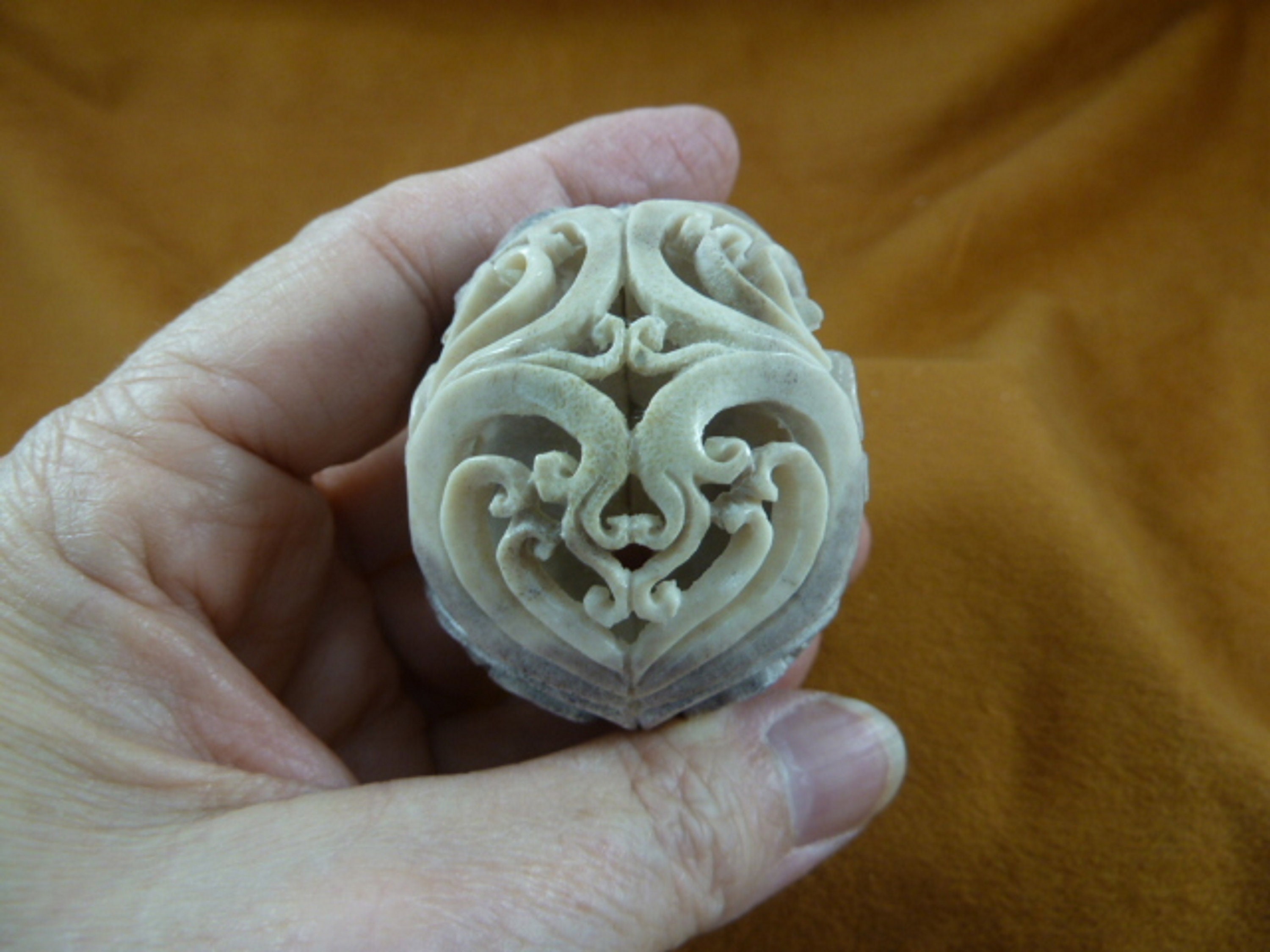 Little White Human Skull Scrolled Cranium Figurine Bali Detailed ...