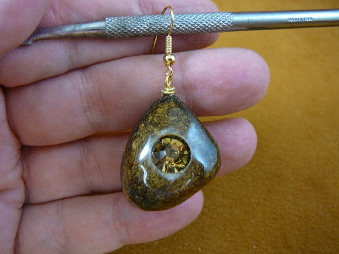 Real Moose POOP Doo Doo Turd Bling Orange Apricot Rhinestone Gold Tone ...