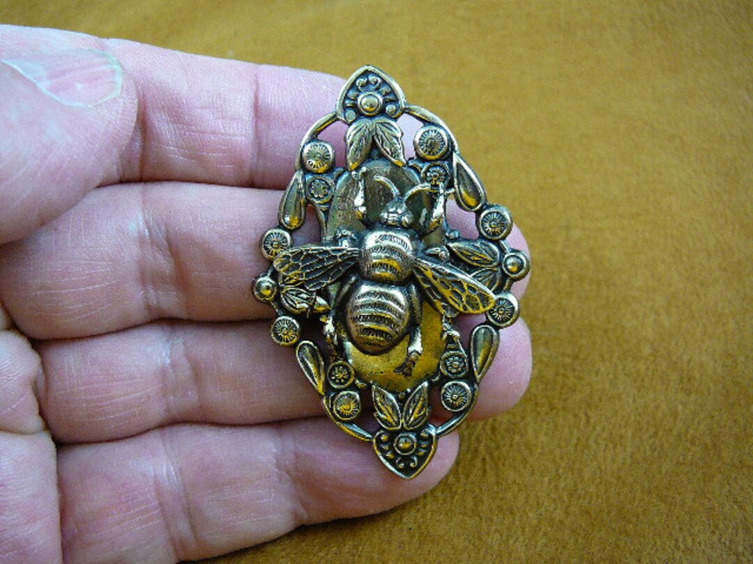 Bee Bumble Bees Insect Bug Lover Love Filigree Victorian Repro Brass ...