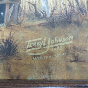 Set of 2 Original Vintage Log Cabin Oil Paintings Signed 1978 by Terry ...