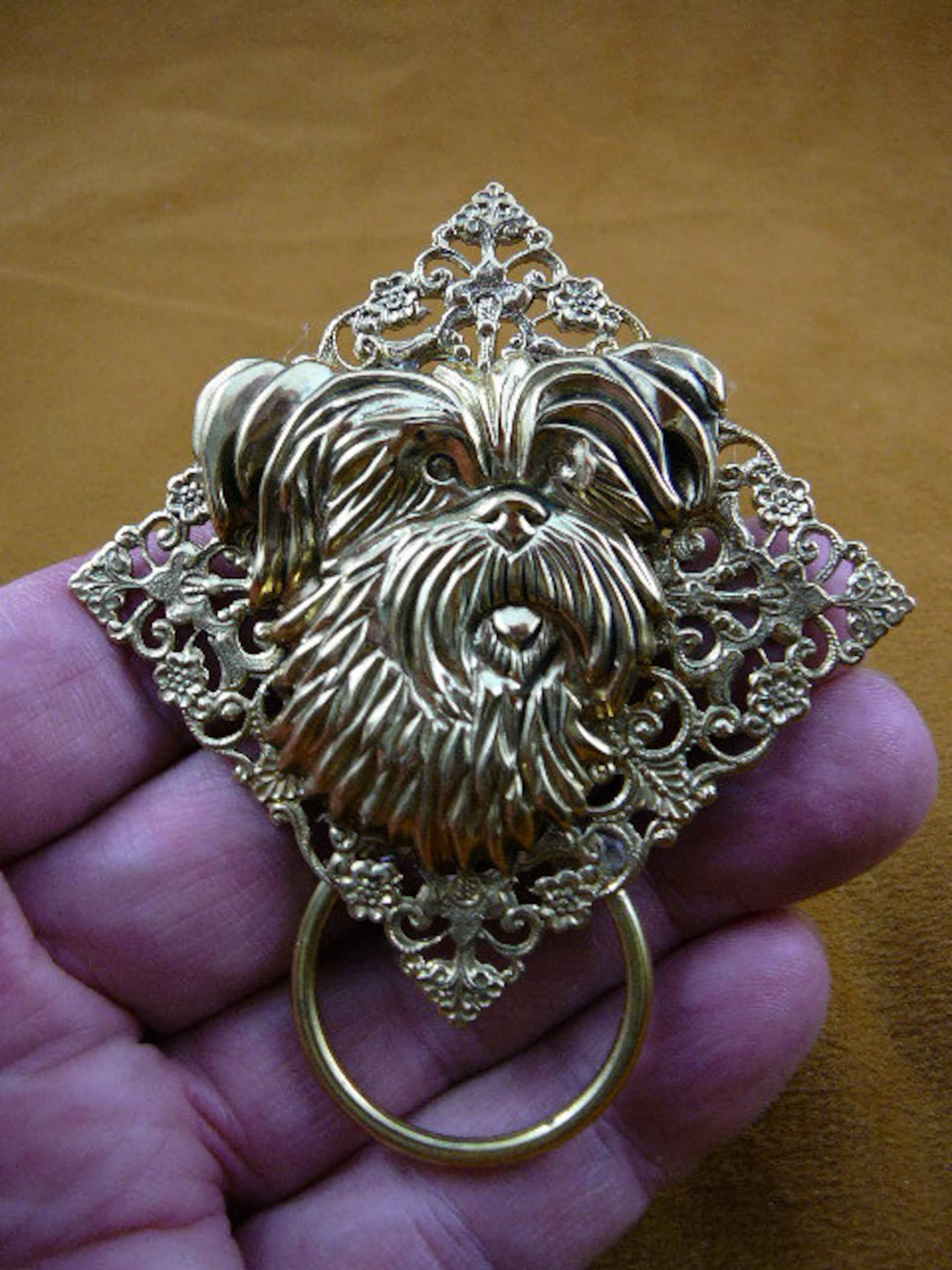 Yorkshire Terrier Yorkie Dog Head on Diamond Shaped Filigree - Etsy