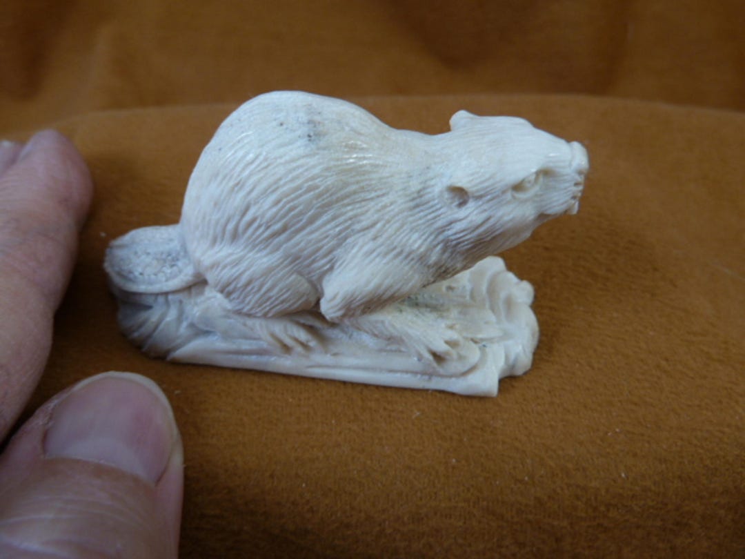 Beaver of Shed ANTLER Figurine Bali Detailed Carving of Shed Moose ...